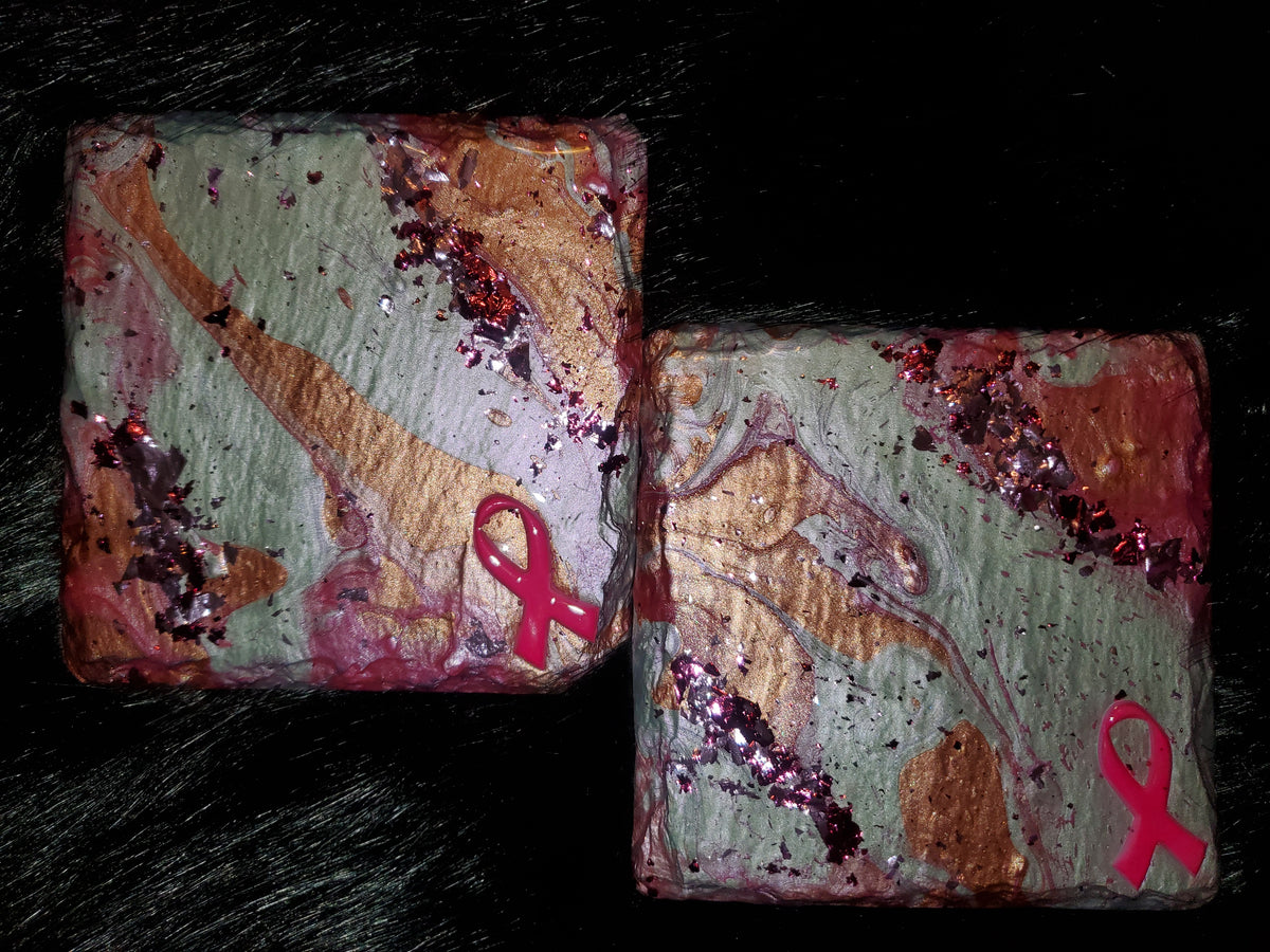 4" x 4" Slate Coaster Set - Survivor Series - "Breast Cancer" – Make ...